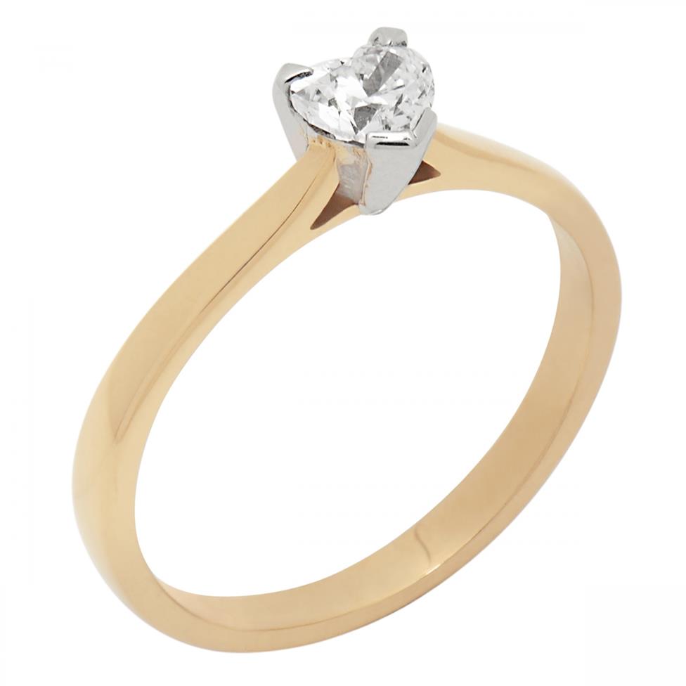 18ct Yellow Gold 0.25ct Diamond Heart Solitaire Ring | Pravins Jewellers