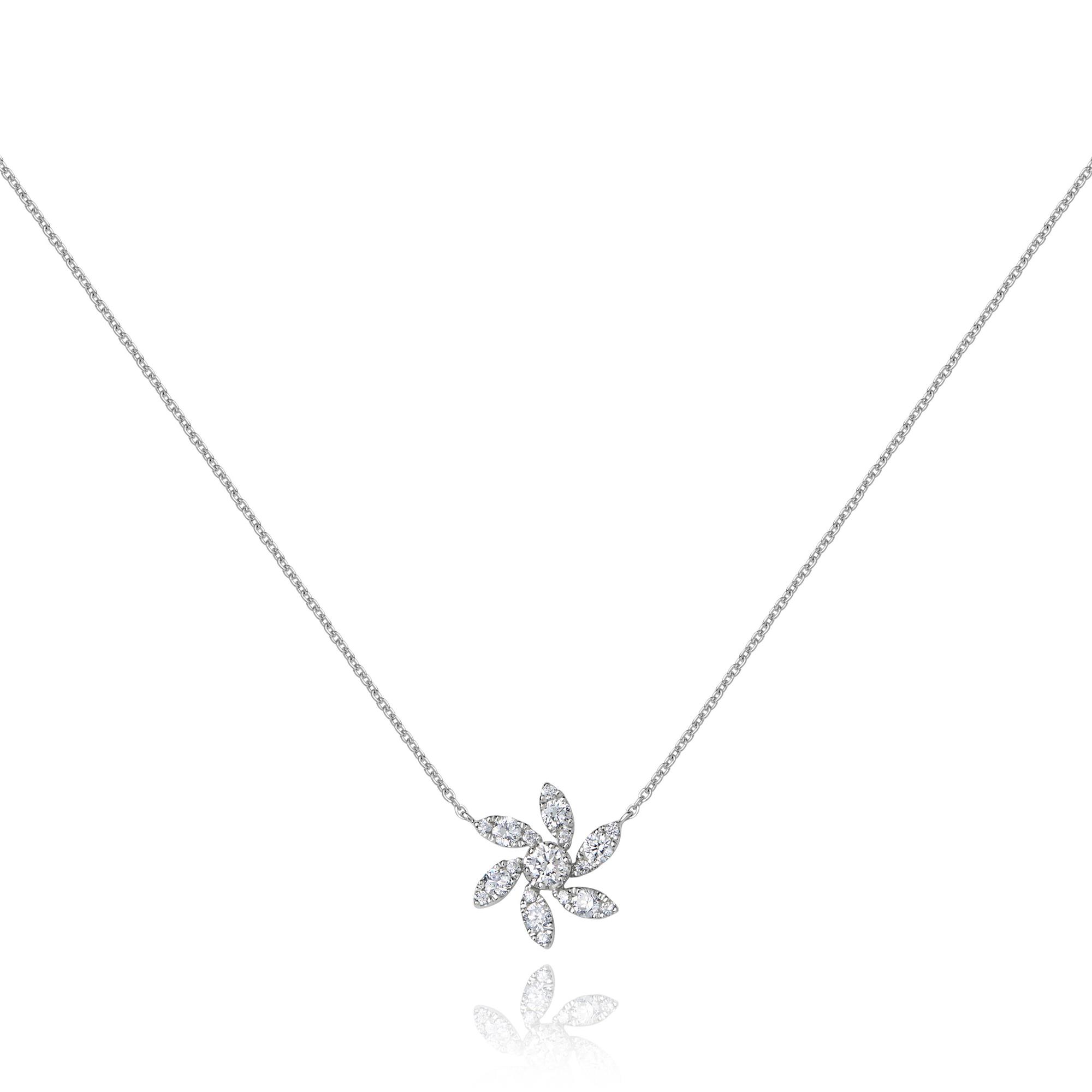 Flower Design Diamond Necklace 0.36ct Pravins