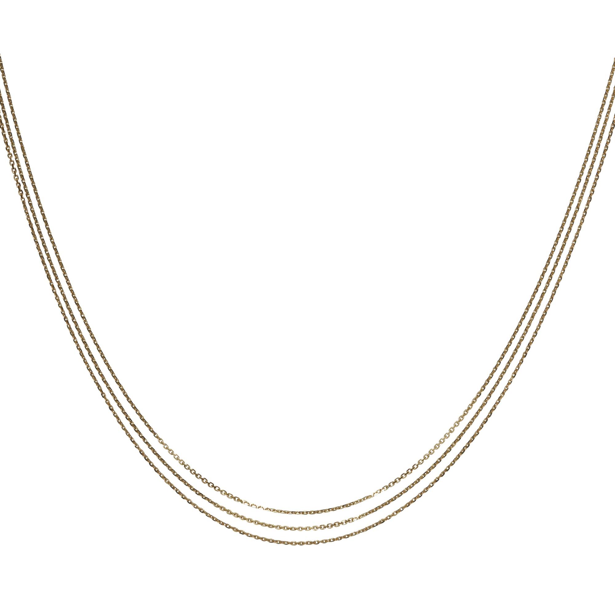 18ct Yellow Gold Three Chains Necklace | Pravins Jewellers